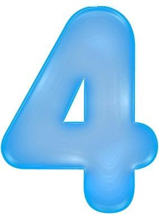 opblaas cijfer 4 blauw - met zuignap | bol.com