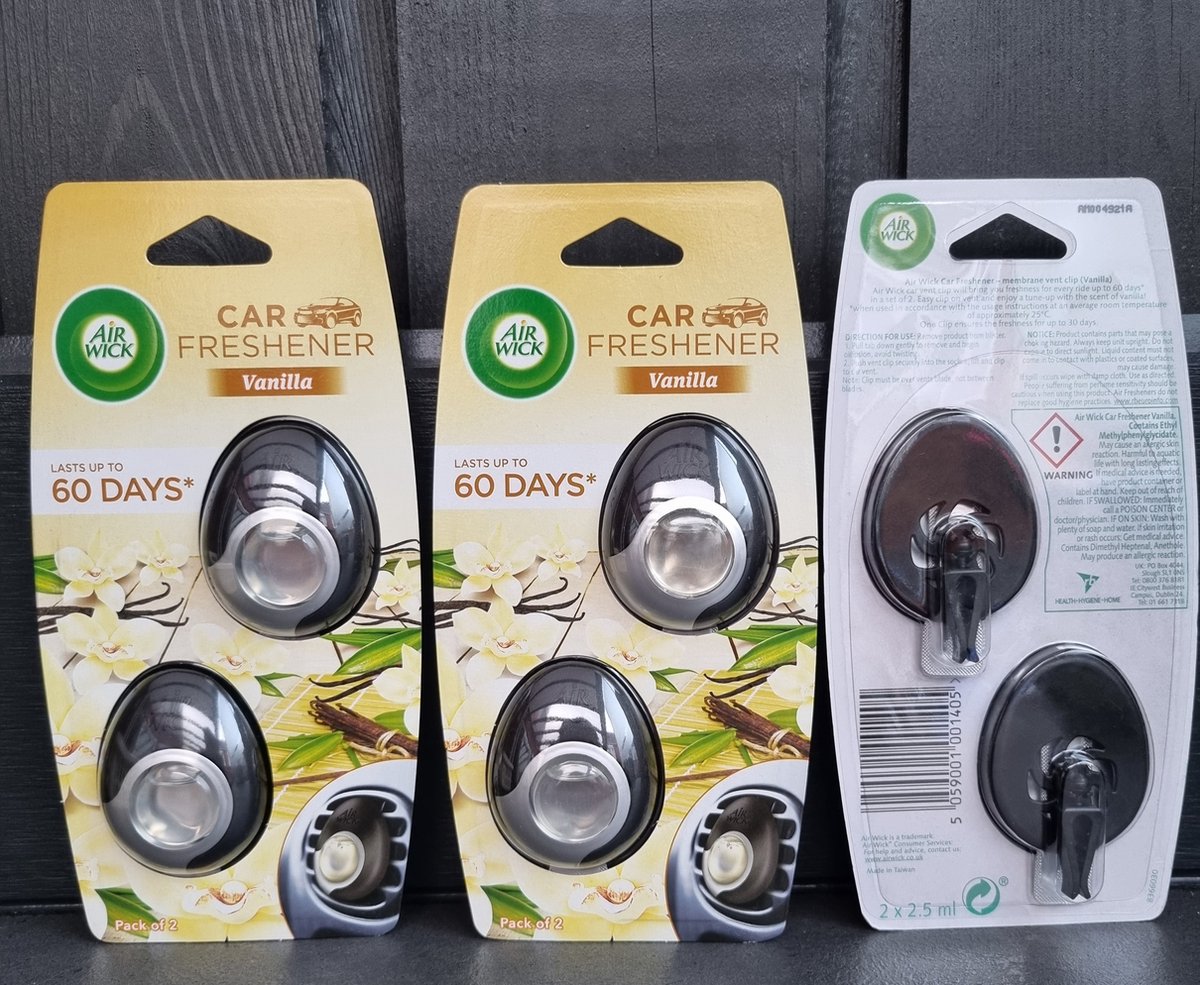 Air Wick Car Freshner Verse Vanille 6x 2.5ml - 3 pack- gaat tot 180 ...