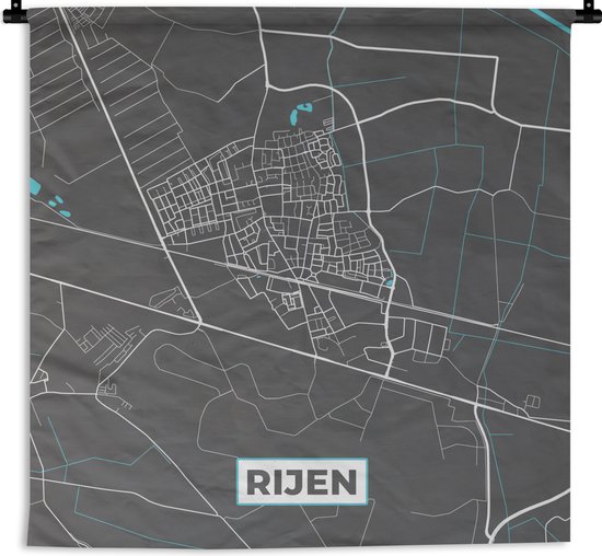 Wandkleed - Wanddoek - Plattegrond - Rijen - Stadskaart - Kaart - 60x60 ...