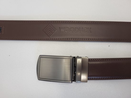 WooDuck - Bruin Lederen riem - Heren - Automatische sluiting gesp ...