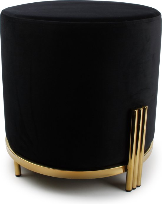 Salt&Pepper - Poef - 40cmxH40cm - velvet - zwart - Misa | bol.com