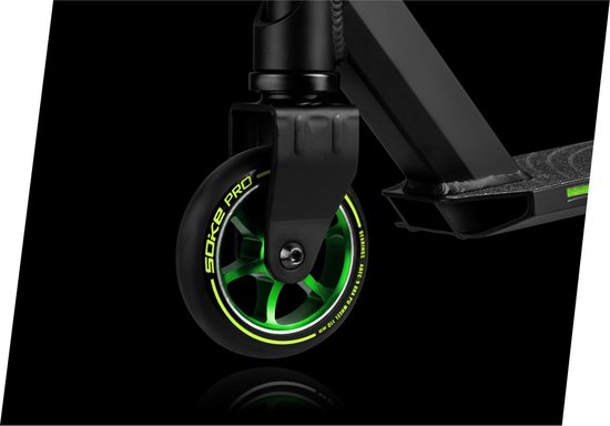 SOKE Pro - Stuntstep - tot 100 kg - neon deck patroon - zwart neon geel ...