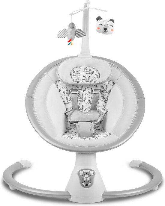 Schommelstoel baby - babyswing - tot 9 kg - wit grijs | bol.com