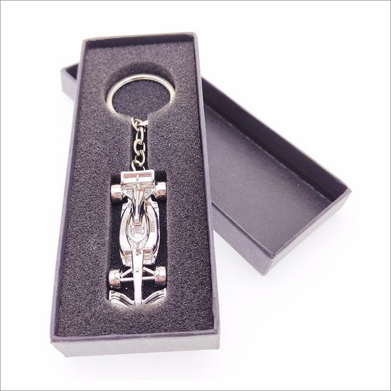 F1 Auto Sleutelhanger - Met Naam - Angelique - Model 2024 - Zilver | bol