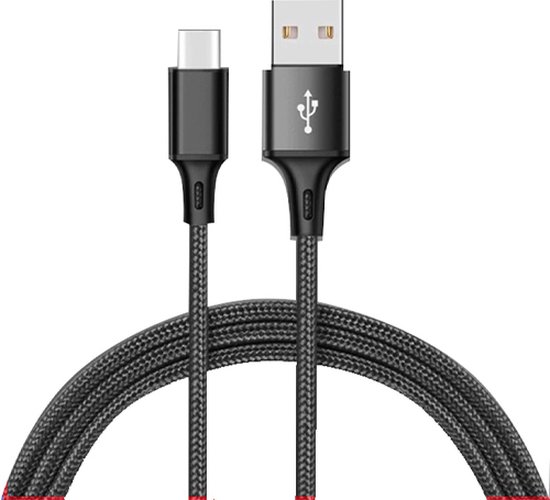 Joyroom® Nylon USB-C Data/Snel Oplaadkabel - USB 3.0 - 3A - 0.25m ...