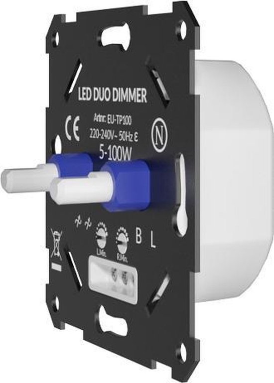 Ratio LED duo dimmer 2x 5-100W - Inbouw - incl. afdekraam | bol