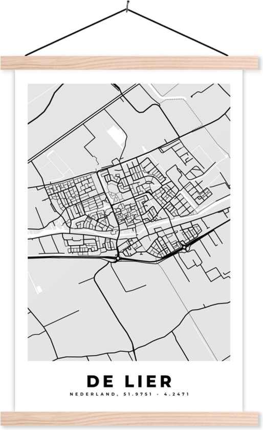 Posterhanger incl. Poster - Schoolplaat - Plattegrond - De Lier - Kaart ...