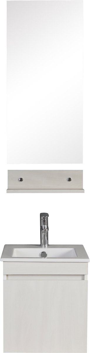 Linea Uno - Badkamermeubel Meltaus 40 - Wit houtlook - 301504 | bol.com