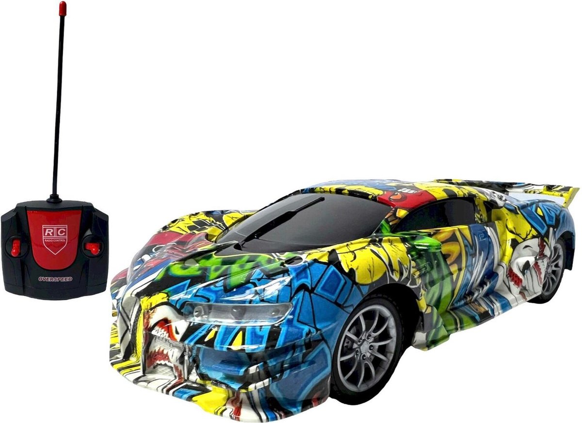 Racing Grafiti Car - op afstand bestuurbare auto - led koplampen - 4 ...