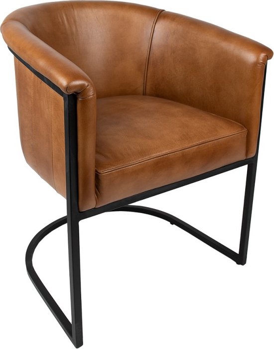 Eetkamerstoel met Armleuning 62*60*77 cm Bruin Leder Stoel ...