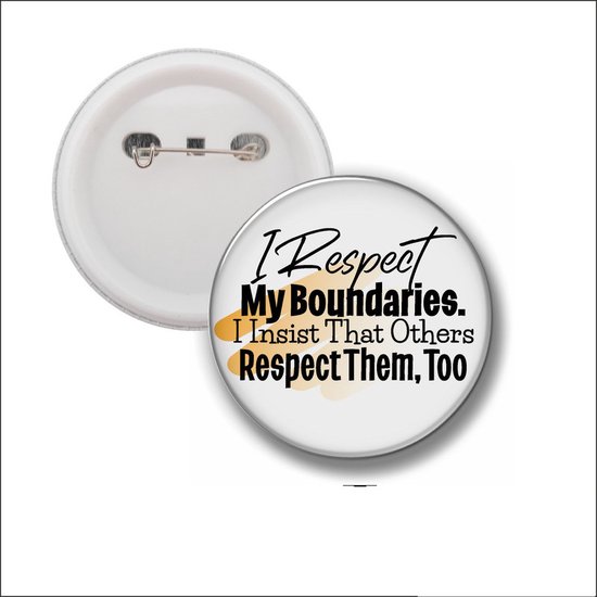 Button Met Speld 58 MM - I Respect My Boundaries | bol