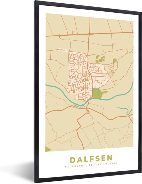 Fotolijst incl. Poster - Plattegrond - Kaart - Dalfsen - Stadskaart ...