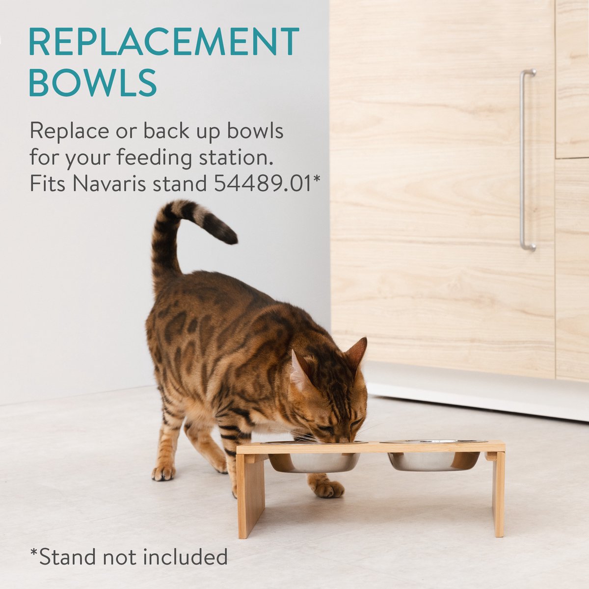 Navaris voerbak voor katten en honden - Set van 2 voederbakken - RVS ...