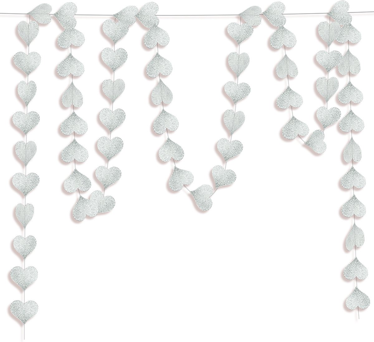 Zilveren Hartjes Versiering Hartje Slingers Zilver Gender Reveal ...