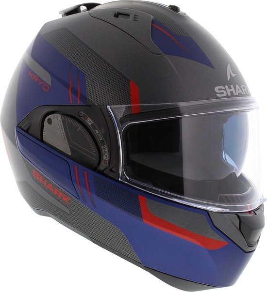 Shark EVO ES systeemhelm Kryd mat antraciet blauw rood XL 61-62 cm | bol.com