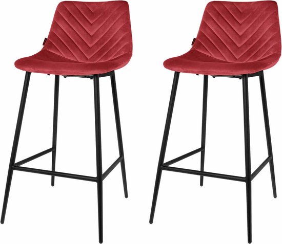 Riverdale barstoelen / barkrukken Lynn - Rood - 96cm | bol