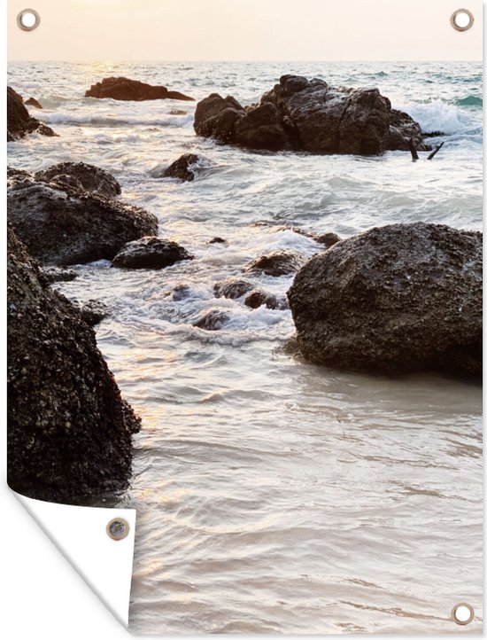 Tuindoek - Stenen - Zomer - Strand - Tropisch - Water - Tuin - 60x80 cm ...