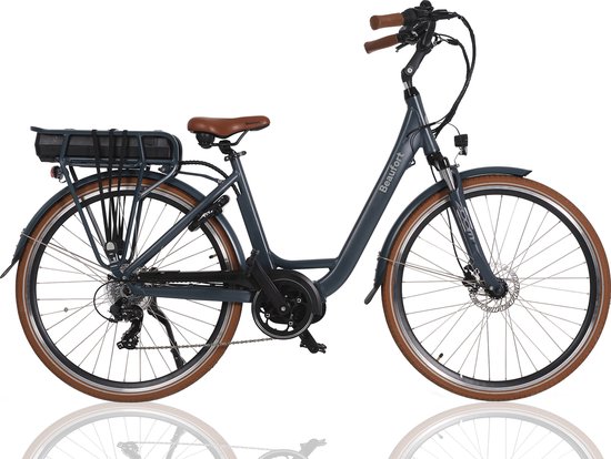 Elektrische damesfiets, Bea, 44 cm, middenmotor, 7sp, grijs | bol.com