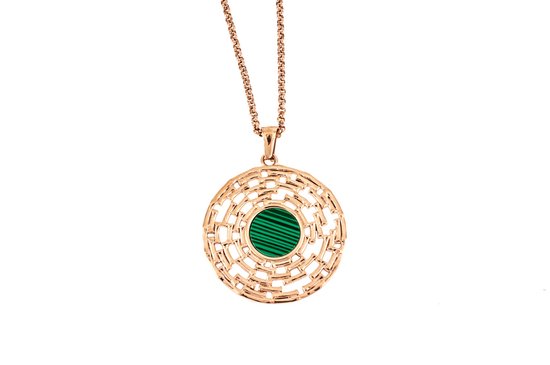 Edelstaal RVS hanger met ketting verguld met rosé goud VANESSA | bol