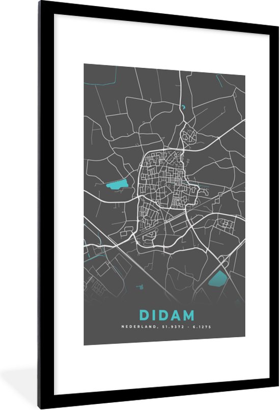 Fotolijst incl. Poster - Plattegrond - Didam - Kaart - Stadskaart ...