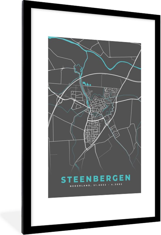 Fotolijst incl. Poster - Steenbergen - Plattegrond - Kaart - Stadskaart ...