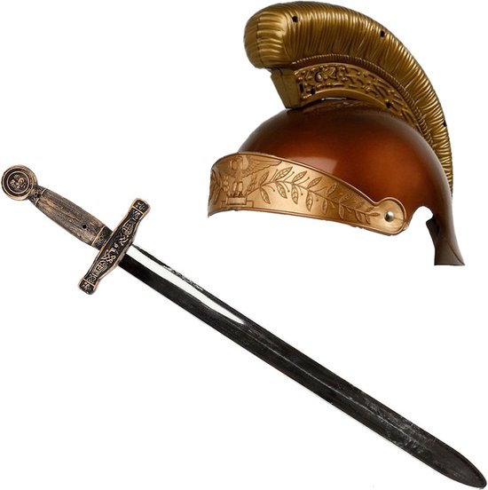 Romeinse carnaval verkleed ridderhelm met zwaard 63 cm voor heren ...