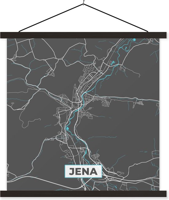 Posterhanger incl. Poster - Schoolplaat - Plattegrond – Jena – Blauw ...