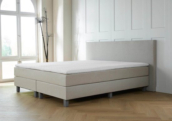 Boxspring Malaga - 160x200 - Beige - met gratis topper! | bol.com