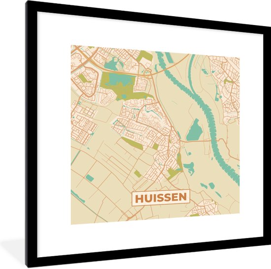 Fotolijst incl. Poster - Huissen - Plattegrond - Stadskaart - Kaart ...