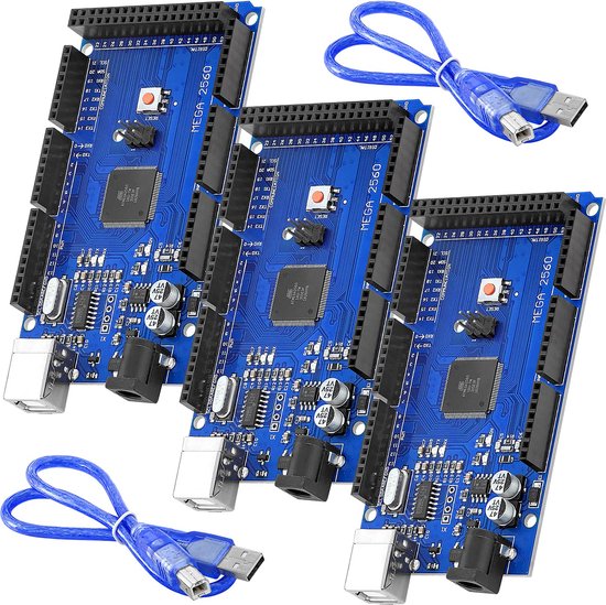 AZDelivery 3 x AZ-Mega 2560 R3 Bestuur met ATmega2560 met USB-kabel | bol