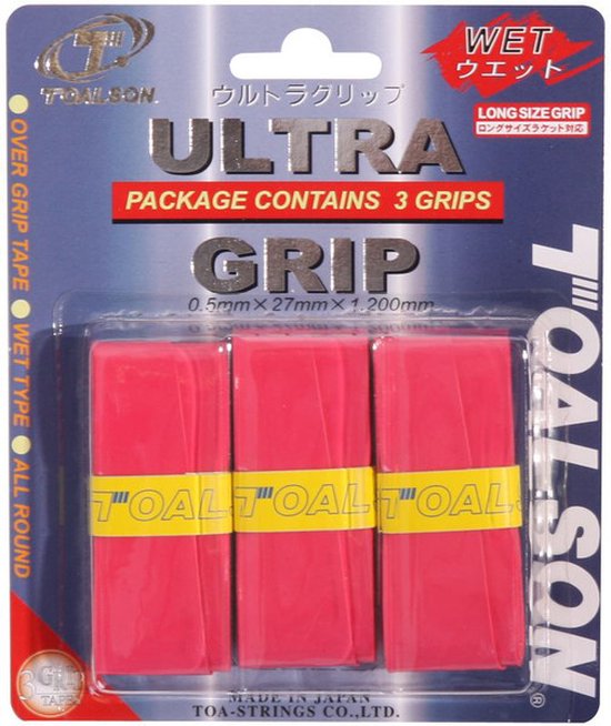 Toalson Ultra Overgrip Rood - Tennis Padel - 3 Stuks | bol
