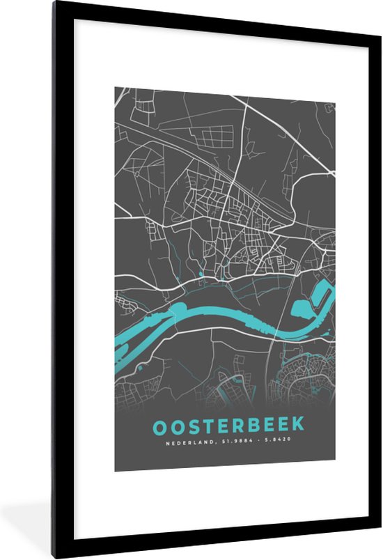 Fotolijst incl. Poster - Plattegrond - Oosterbeek - Kaart - Stadskaart ...
