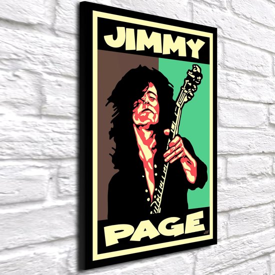 Jimmy Page Pop Art XL Poster XL in brede lijst - 100 x 70 cm en 4 cm ...