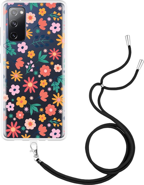 Cazy Hoesje met Koord geschikt voor Samsung Galaxy S20 FE - Always have flowers | bol