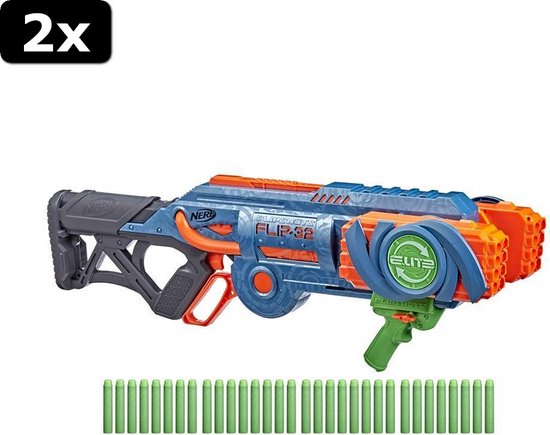 2x Nerf Elite 2.0 Flipshots Flip-32 Blaster + 32 Darts | bol.com