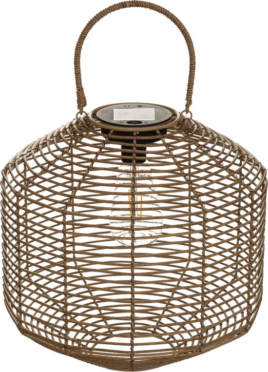 Atmosphera - Solar Lamp - Naturel Rotan - H30cm - Cuba | bol.com