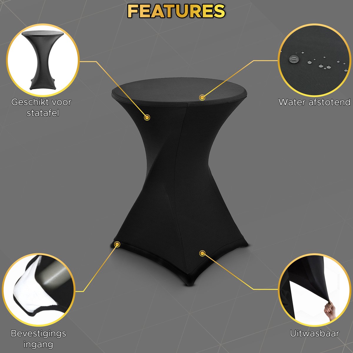 Toivo Statafel Rok 2 Stuks - 80 / 110 CM - Zwart - Extra Dik - Stretch Statafelhoes -... | bol.com
