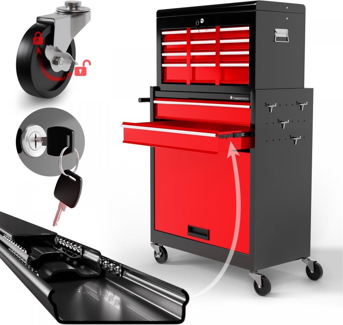 GoodVibes - Servante d'Atelier Verrouillable sur Roues avec Frein de ...