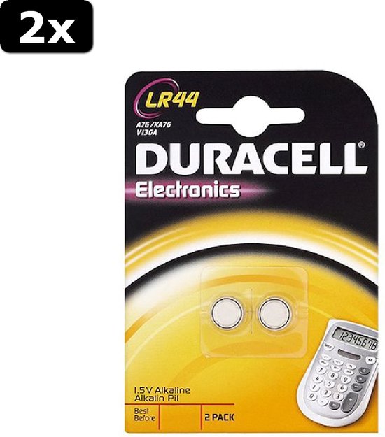 2x Pile Knoopcel Duracell LR44 bls2 | bol.com