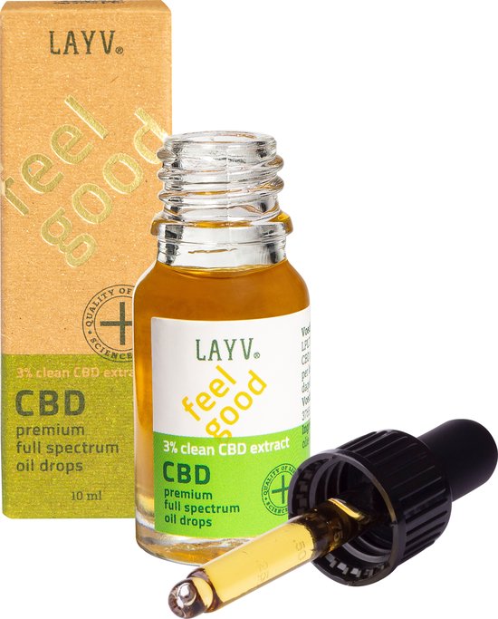 LAYV® CBD Olie 3% [300 mg] Full Spectrum Druppels - Natuurlijk Extract ...