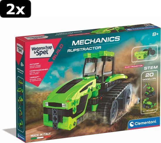 2x Clementoni Wetenschap AND Spel Mechanica - Crawler Tractor | bol.com
