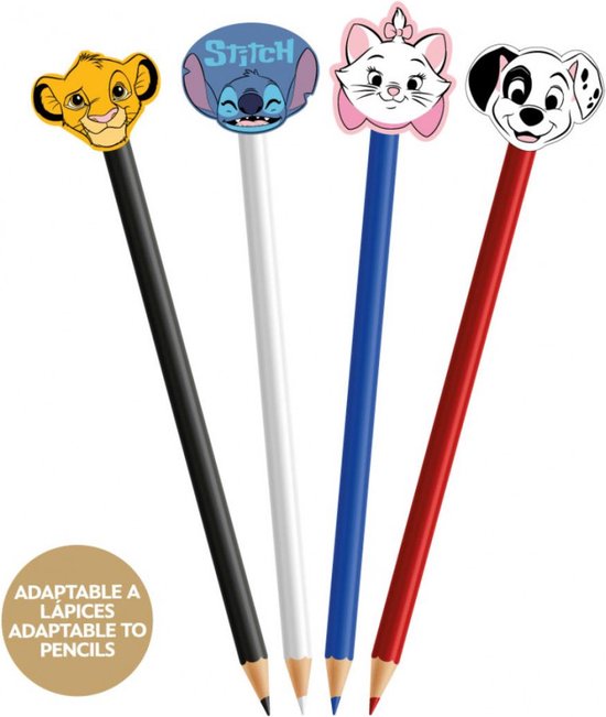 Pack van 4 disney gummen stitch marie simba dalmatier | bol.com