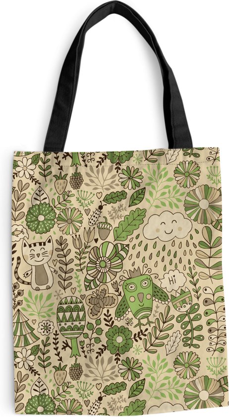 Schoudertas - Strandtas - Shopper Patronen - Uil - Katten - Bos - 40x50 ...