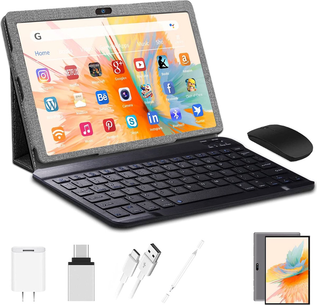 AOYODKG Android Tablet 10 inch,Tablet with Keyboard Mouse 3GB RAM 32GB ...