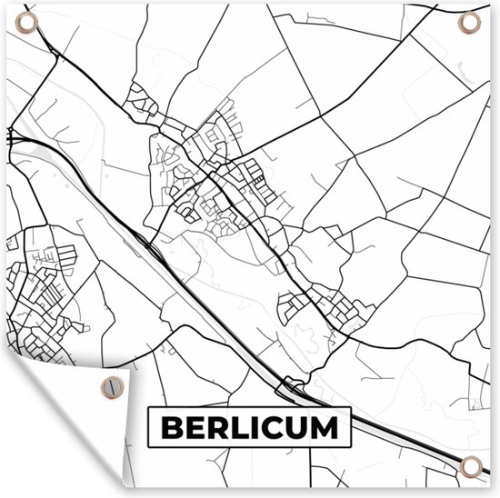 Tuin poster Berlicum - Plattegrond - Stadskaart - Kaart - 200x200 cm ...