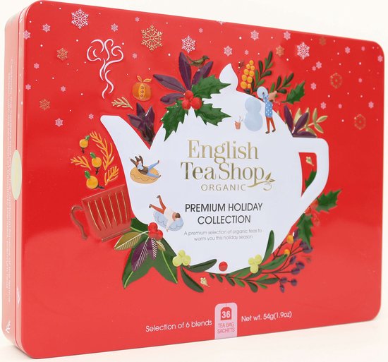 English Tea Shop - Premium Kerst Thee Collectie - Geschenkblik rood ...