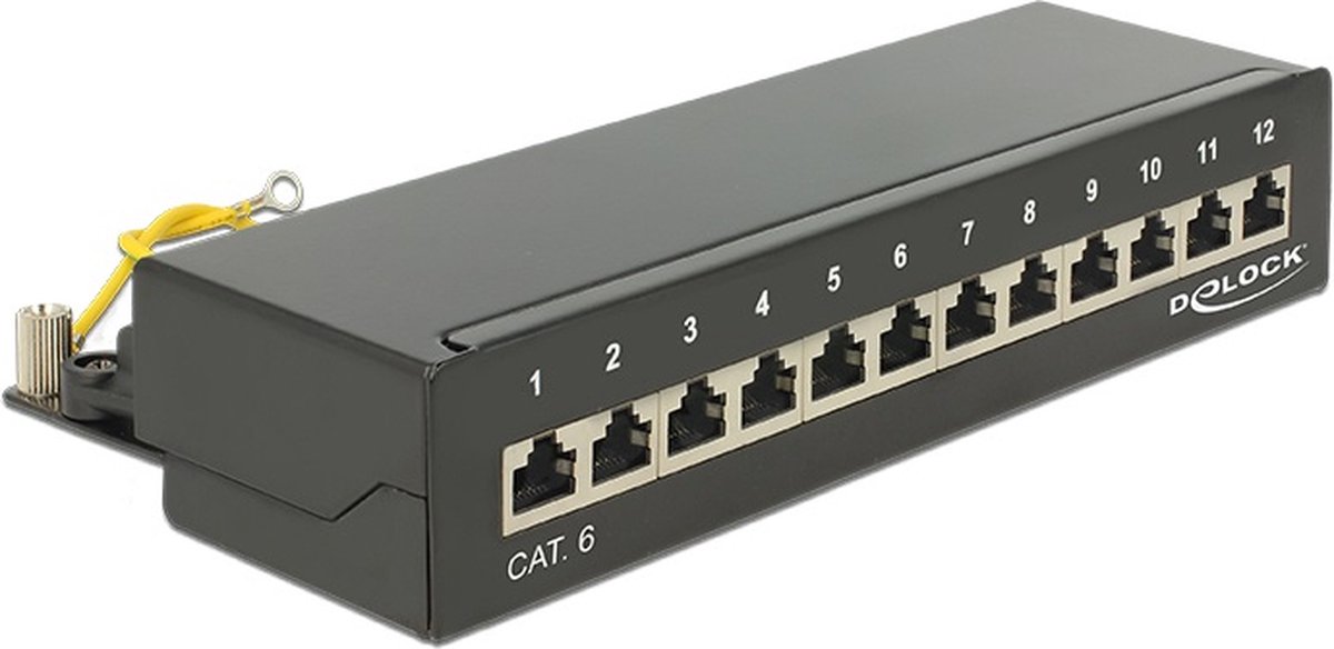 Premium CAT6 Gigabit Desktop Patch Panel 1U met 12 poorten ...