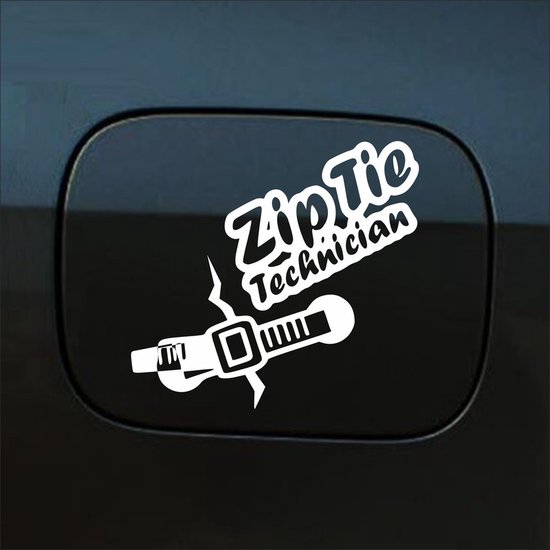 Bumpersticker - Zip Tie Technician - 11,2 X 14,8 - Wit | bol