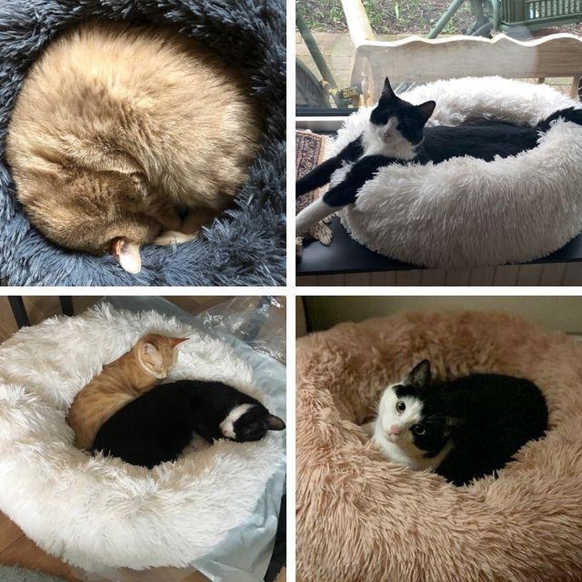 Snoozle Donut Kattenmand XXL - Fluffy Kattenmandjes Poes - Ronde Grote ...