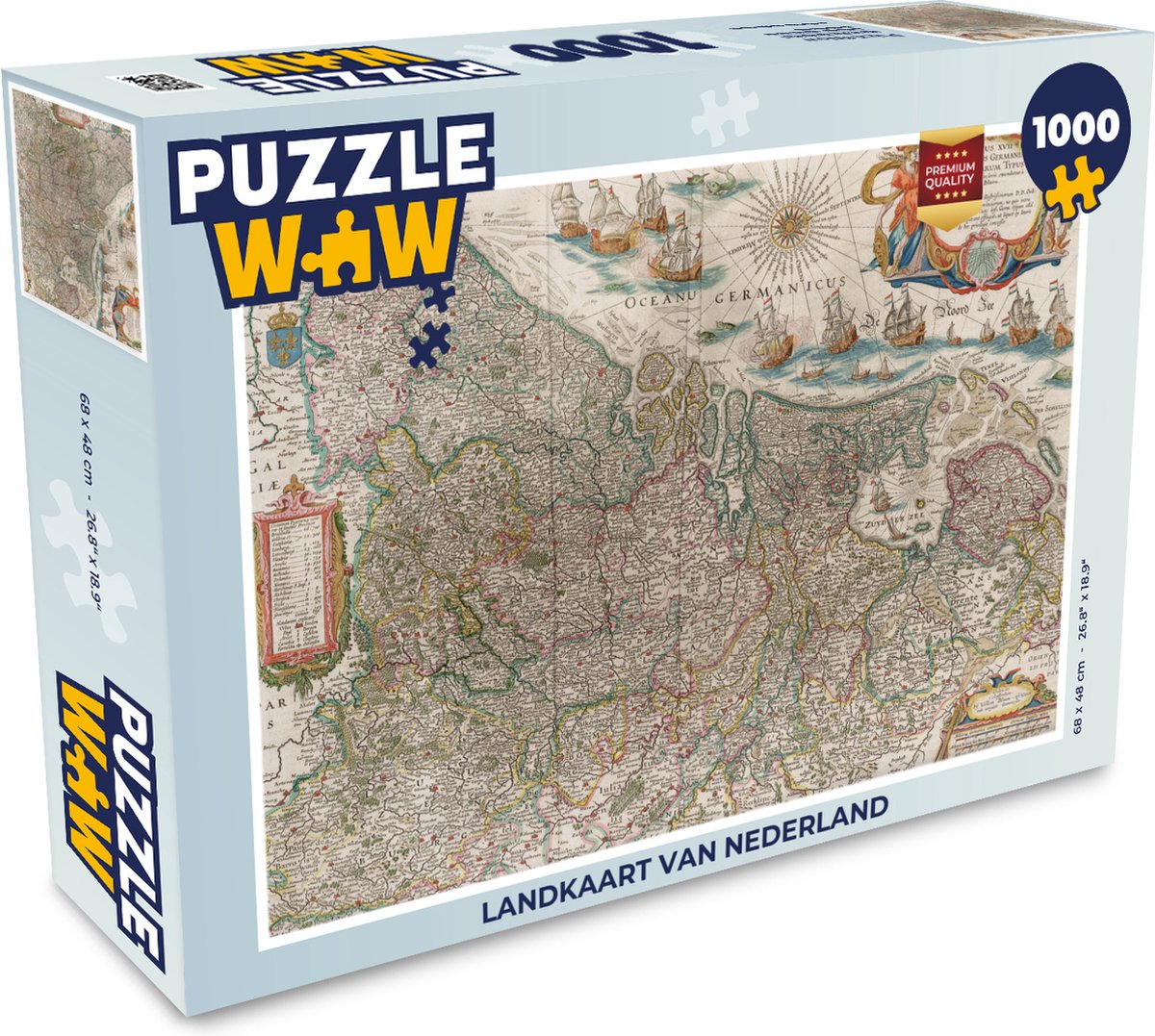 Puzzel Landkaart van Nederland - Legpuzzel - Puzzel 1000 stukjes ...
